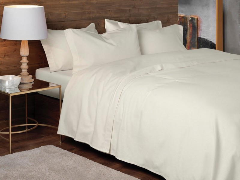 Design Port New Premium Brushed 180gsm Cotton Cream Flat sheets